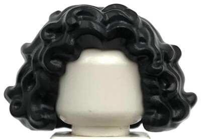 Lego New Black Minifigure Hair Female Mid-Length Curly Part | eBay