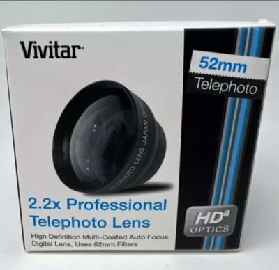 Vivitar 2.2x Professional 52mm Telephoto Lens HD4 Optics~Universal | eBay