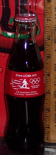 2018 COCA COLA SHARE A COKE WITH AMY PURDY SNOWBOARDING 8OZ GLASS COKE ...