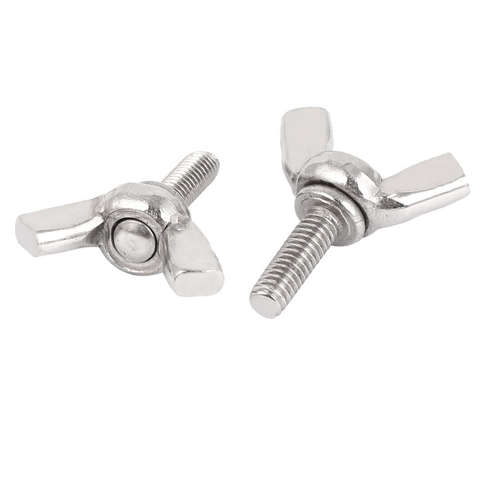 304 Stainless Steel Butterfly Wing Nut Screw M4 x 12mm Thread 5pcs | eBay