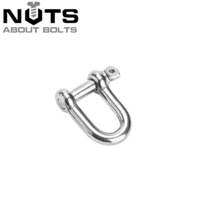 4mm 5mm 6mm 8mm 12mm 16mm Dee D Short Shackle A4 Marine Grade | eBay UK