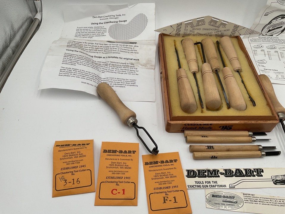 DEM_BART master set gun checkering tool kit 8 tools plus extras | eBay