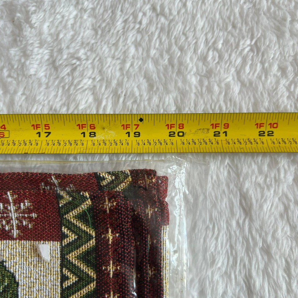 Reindeer Present Christmas Tree Tapestry Table Runner 59in Long and 4 ...