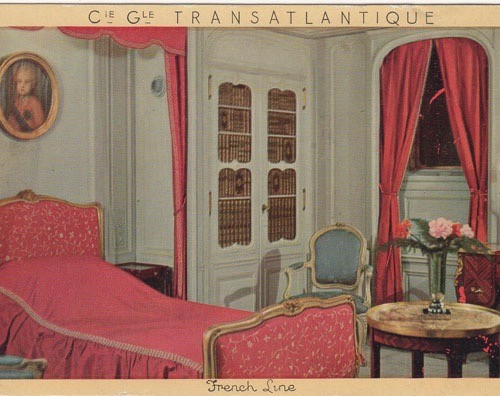 CGT FRENCH LINE SS NORMANDIE Jumieges Cabin Postcard | eBay