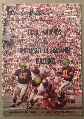 UC Santa Barbara Gauchos 11/16/1962 NCAA football program vs Redlands ...