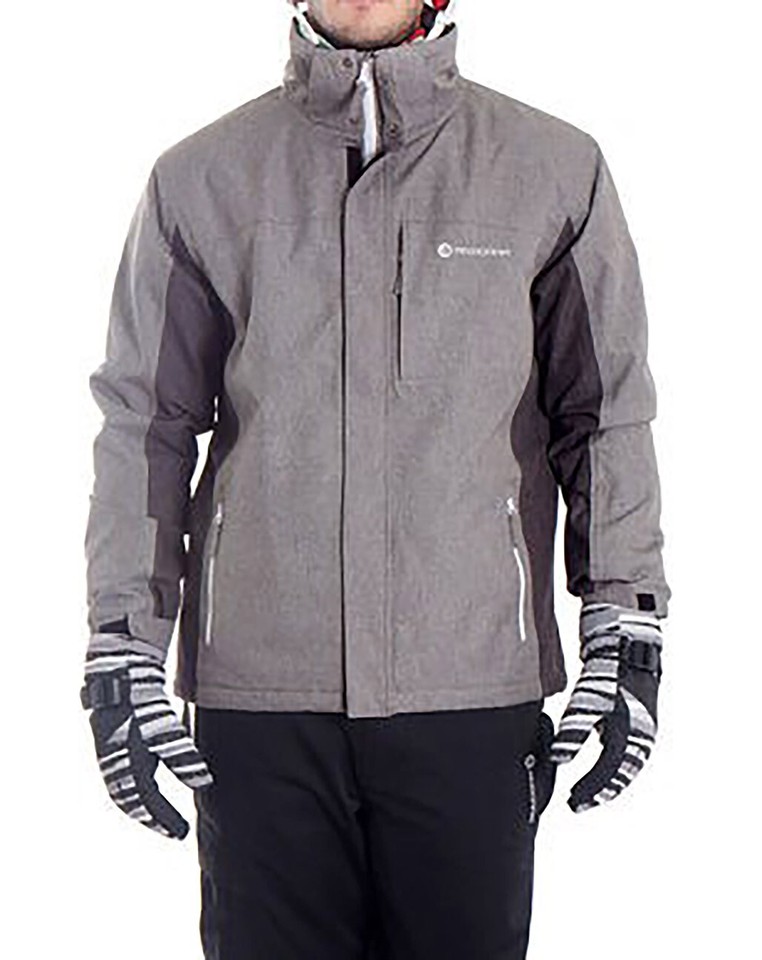 Andorra Men's Performance Insulated Ski Jacket W/Zip-Off Hood, Gray ...