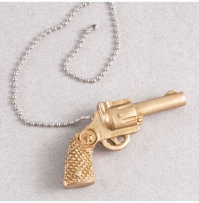 DeLeon revolver / pistol fan pull w/chain gold tone Western decor | eBay