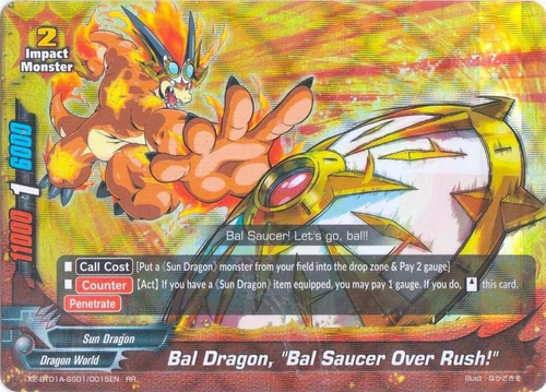 Buddyfight Bal Dragon, "bal Saucer Over Rush!" X2-BT01A-SS01/0015EN RR ...