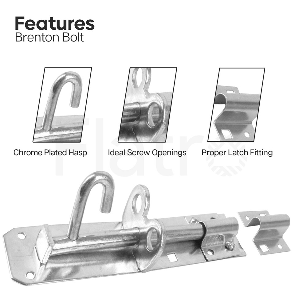 Brenton Pad Bolt Heavy Duty Gate Latch Door Lock Bolt Zinc Galvanized 4 ...