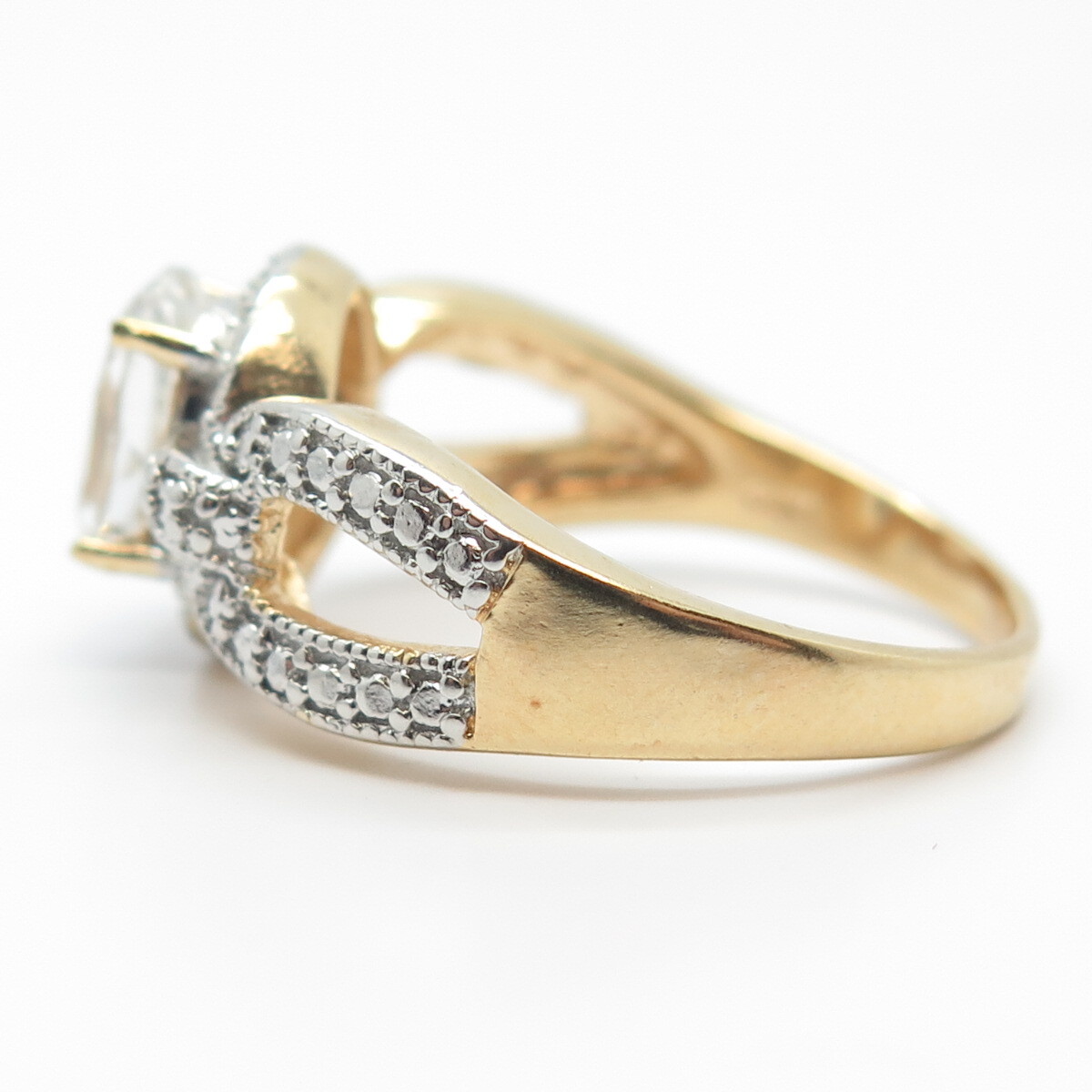 925 Sterling Silver Gold Plated DBJ Real Light Blue Topaz Gem Ring Size 10 | eBay