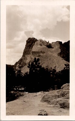 Mount Rushmore Memorial Unfinished Still in Construction Vintage Photo ...