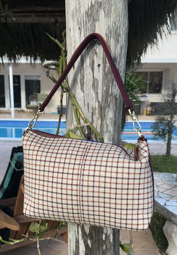 ROTHY'S MULTI COLOR CHECK PRINT ZIPPER TOP 1 STRAP SHOULDER BAG PURSE ...