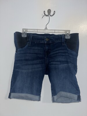 Isabel Maternity Bermuda Denim Blue Jean Shorts 6 Maternity Side Panel ...