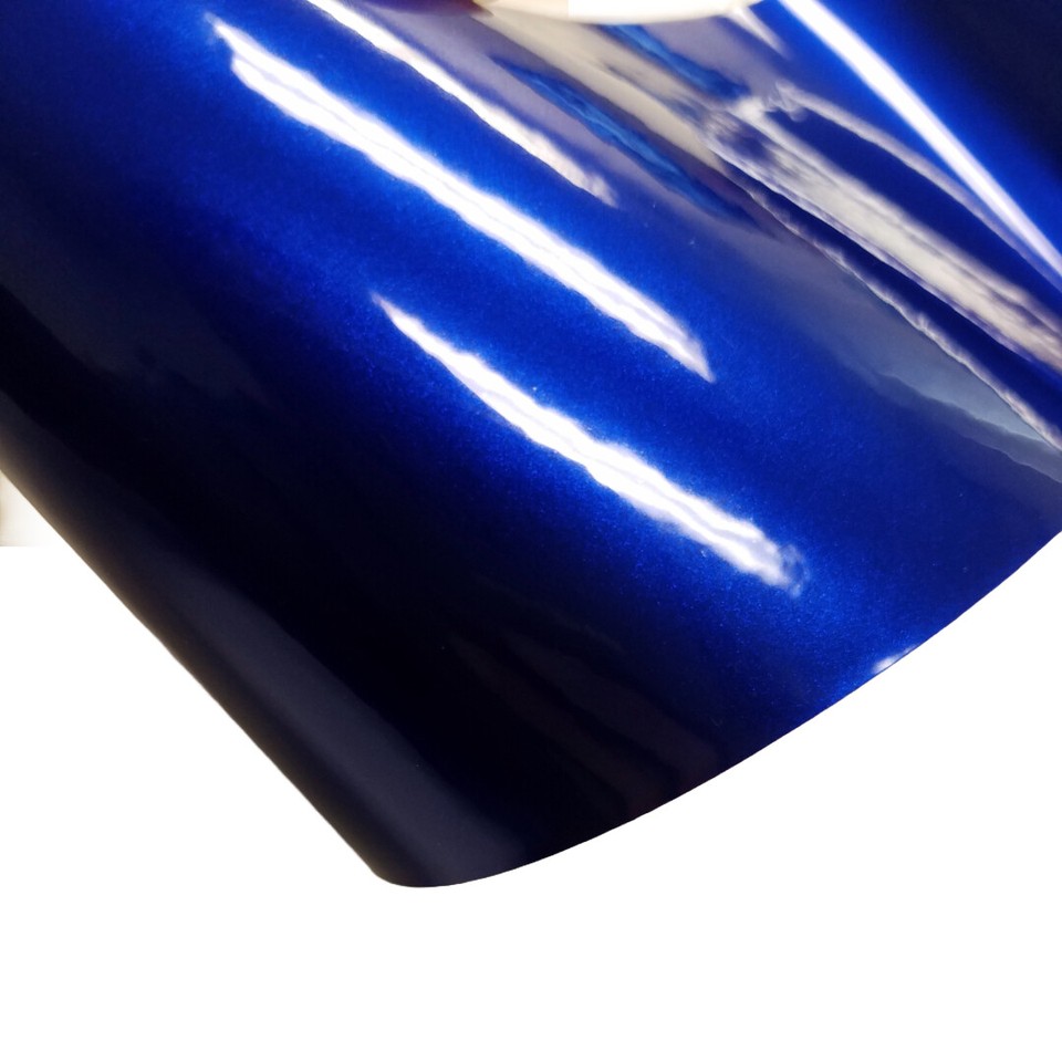 Gloss Dark Blue Metallic Vinyl Auto Glossy Wrap Film Decal Sticker ...
