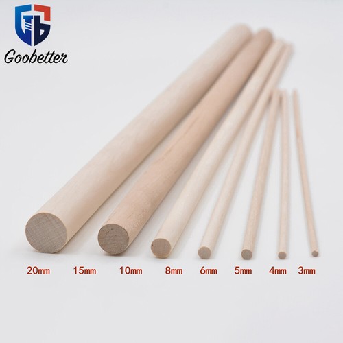 2.2-19mm Round Wooden Rods Lollipop Sticks Craft Cane Dowel Wood Sticks ...