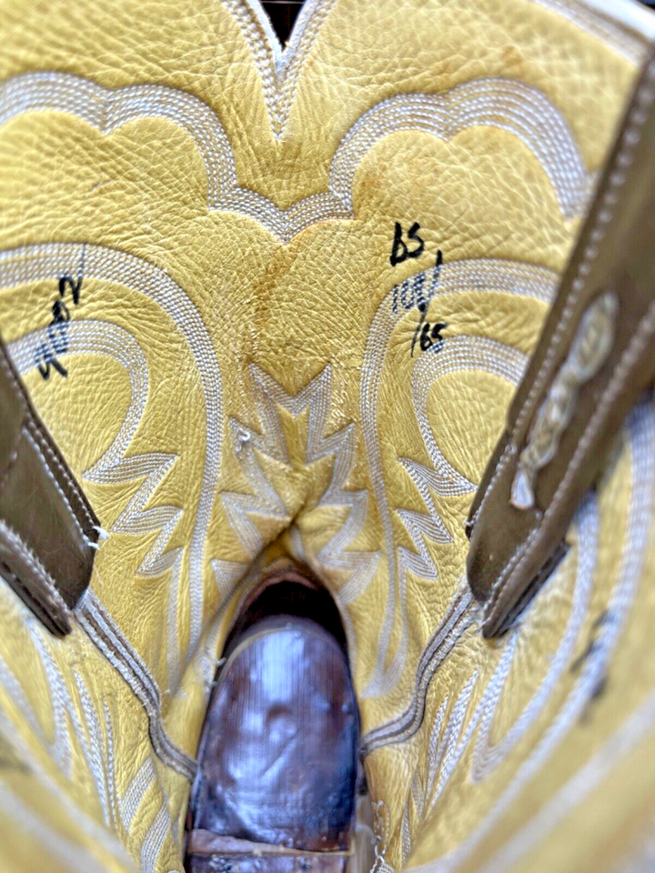 JAMES LEDDY EXOTIC TAUPE FULL QUILL OSTRICH 9.5E MENS COWBOY BOOTS | eBay