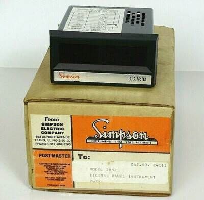 Panel Meters - Simpson Digital Panel Meter
