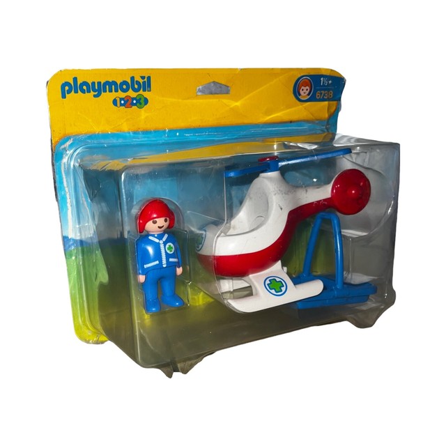 Playmobil 123 Rescue Helicopter and Medic Complete #6738 Vintage 2004 ...