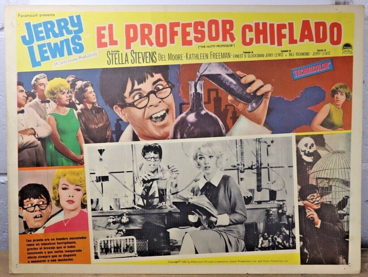 Póster Del Profesor Chiflado De Jerry Lewis La Película Sobre El