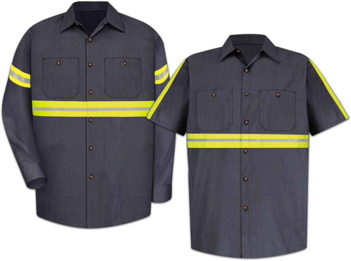 Red Kap Poplin Enhanced Visibility Hi Vis Reflective Safety Work Towing ...