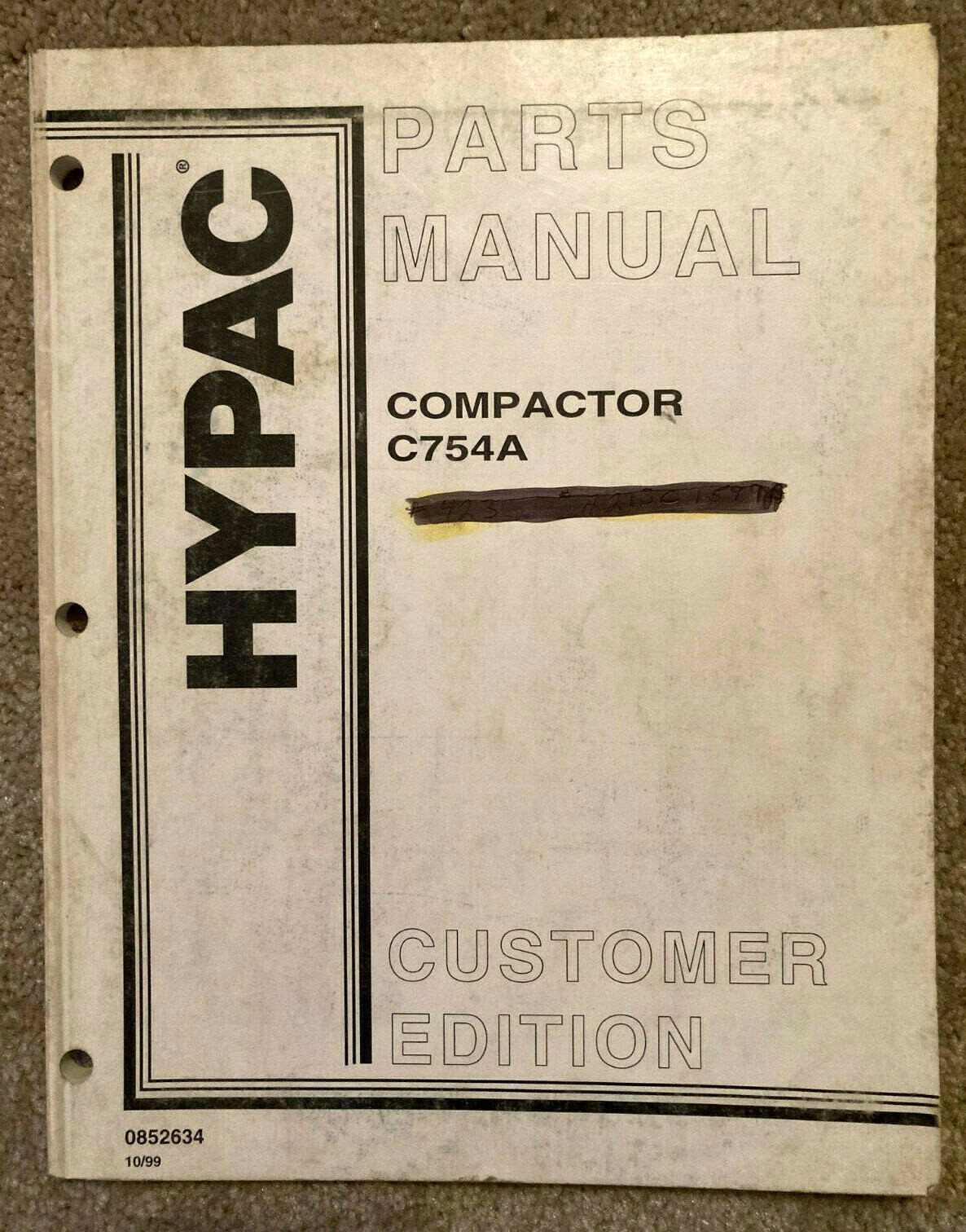 Hypac C754A Compactor Parts Manual / Book | eBay