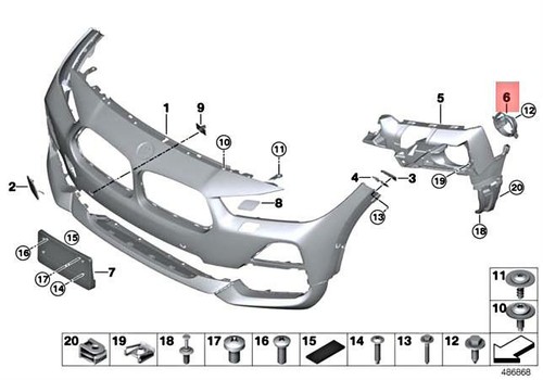 Genuine BMW F39 X2 16d 18d 18dX 18i Adapter Fog Light Halogen Left ...