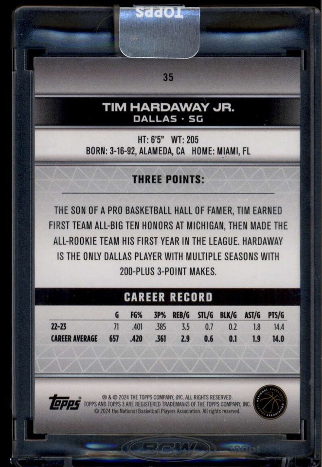 2023-24 Topps 3 Bronze 35 Tim Hardaway Jr. 15/25 | eBay