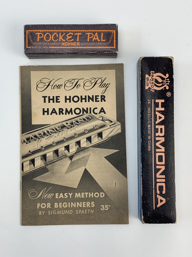 6 Pc Lot 1 Hohner & 1 Parrot Vintage Harmonicas 2 original Case 2 Lesson Books | eBay