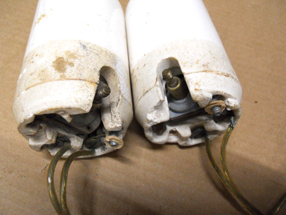 2 Vintage ceramic porcelain Mogul light fixture for parts / restoration ...