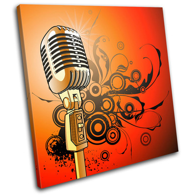 Microphone Abstract Musical SINGLE CANVAS WALL ART Picture Print VA | eBay