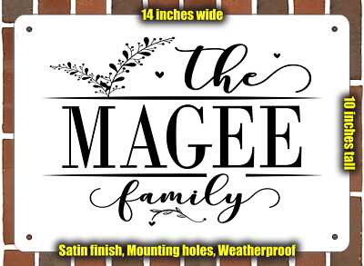 Magee Family Decorative Metal Door or Wall Plaque (Style 2) | eBay