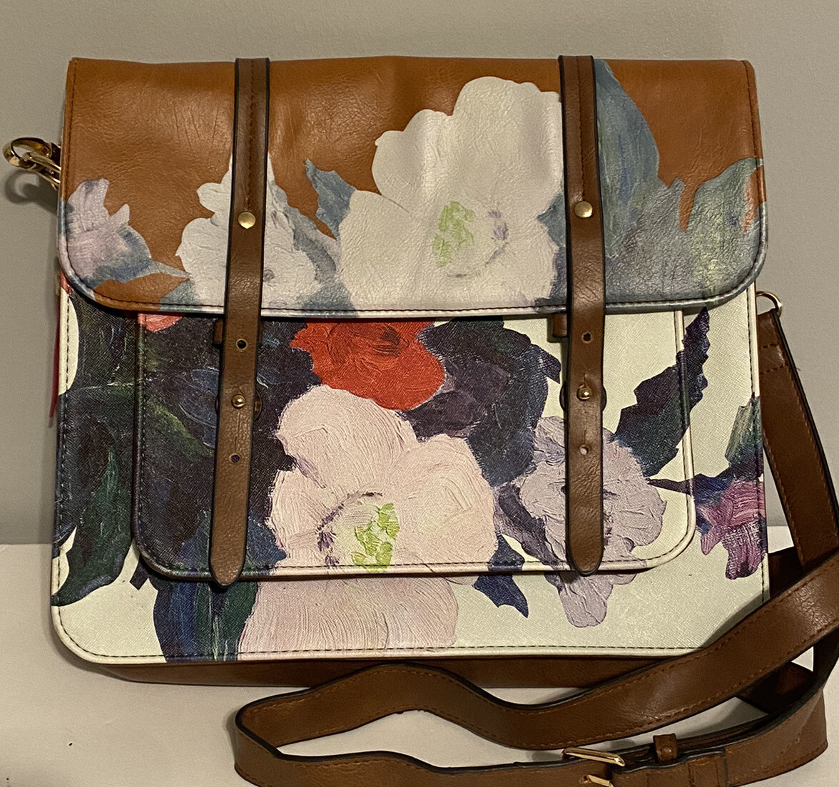 1916 Violet Cottage Satchel Messenger Bag by House of… - Gem