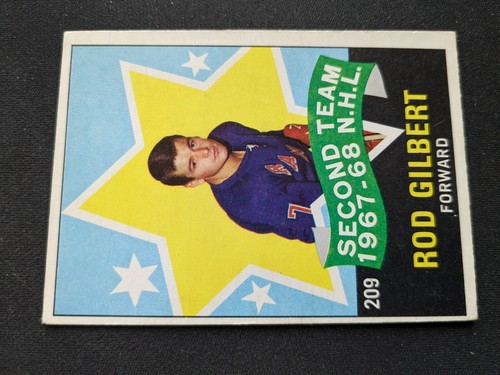 1968-69 OPC Hockey Card # 209 Rod Gilbert Second Team All-Star (VG/EX ...