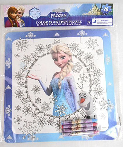 Frozen Elsa - Color Your Own Puzzle - mit 20 Teilen und 4 Crayons ...