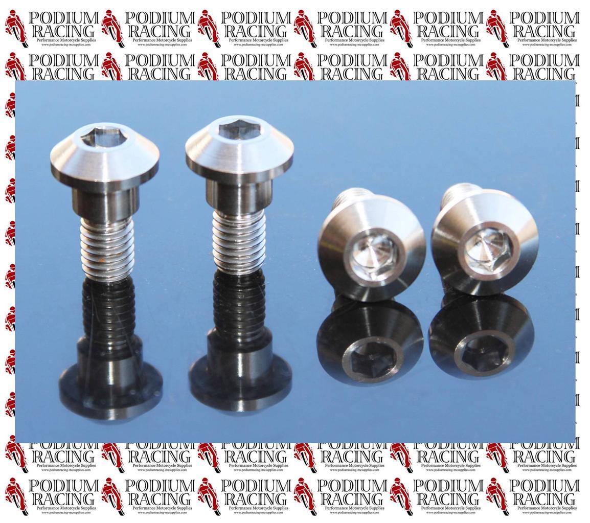DUCATI TITANIUM FOOT REST PEG FOOTREST BOLTS SILVER 1198 (SET OF 4 ...