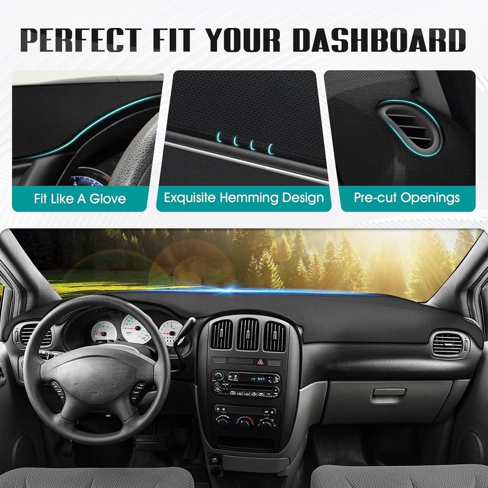 FIILINES Dash Cover for 2001-2007 Dodge Caravan/Grand Caravan ...