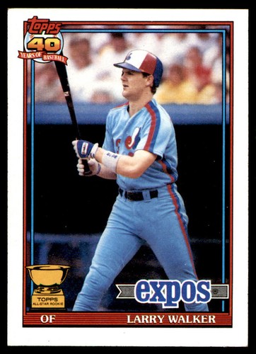 1991 Topps #339 Larry Walker All Star Rookie HOF | eBay