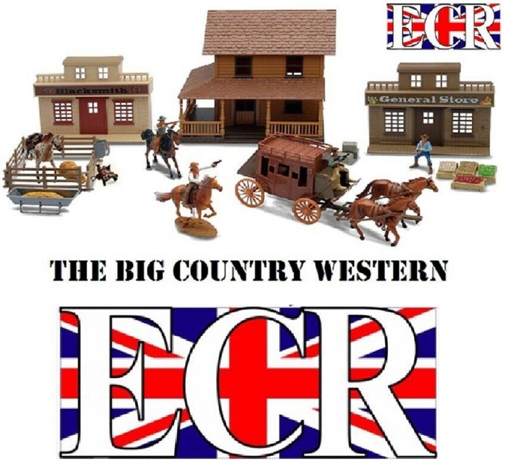 NewRay 1:32 G SCALE NEW WESTERN PLAY SET, COWBOYS HORSES STAGE COACH ...