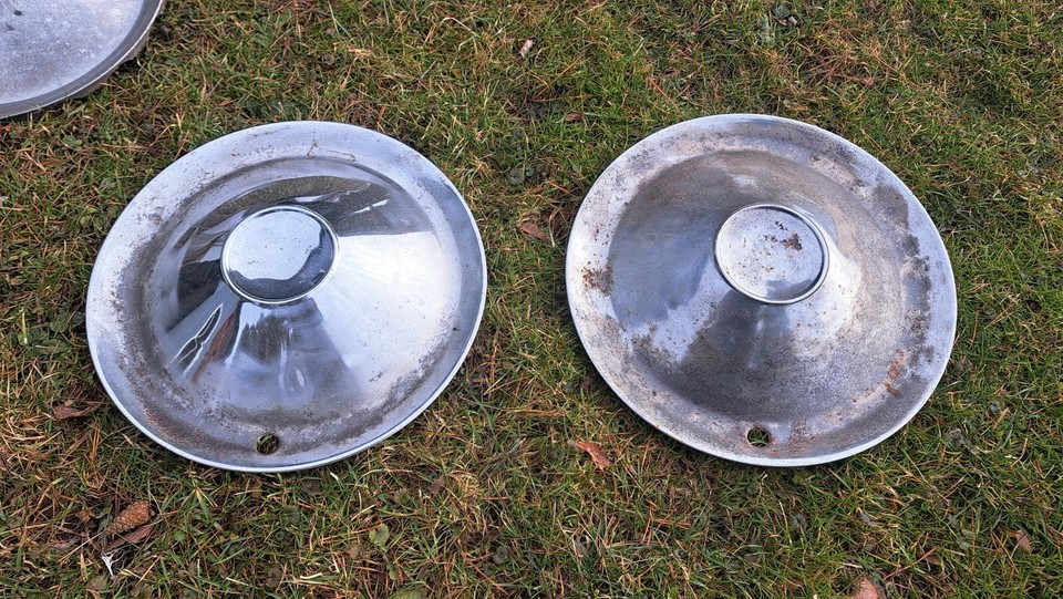 PAIR 2 1954 1955 STUDEBAKER COMMANDER CHAMPION 15" WHEEL COVERS HUBCAPS ...