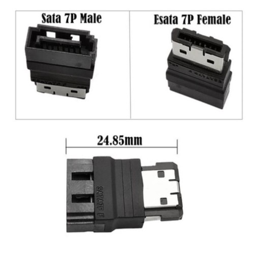 SATA 7Pin Male to ESATA 7Pin Female Extender Extension Hard Disk ...