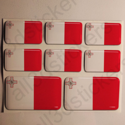 Sticker Malta Resin Domed Stickers Malta Flag 3D Vinyl Adhesive Decal ...