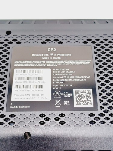 Cradlepoint Multi-Carrier E110-C4D Router ONLY E110-CP2 S5A036A ...
