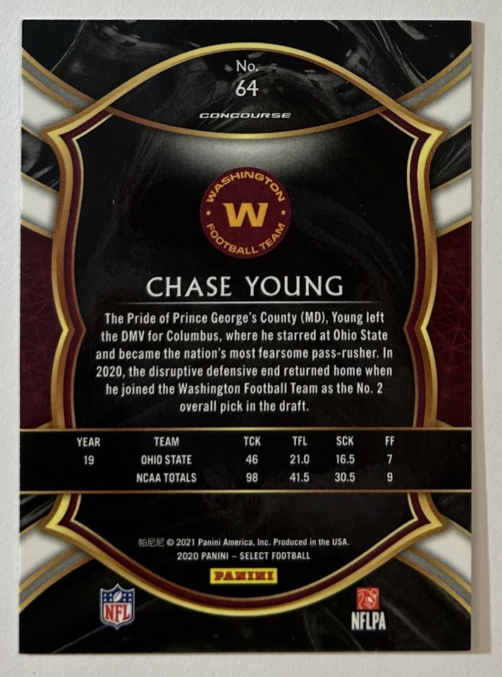 2020 Panini Select #63 CHASE YOUNG Rookie RC | eBay