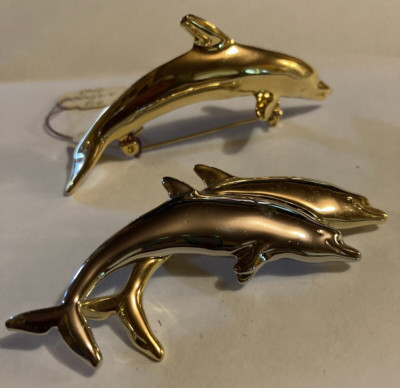 Brooch Pin Vintage - Two Tone Dolphin Pin - Liz Claiborne | eBay