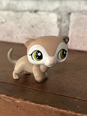 Littlest Pet Shop LPS Authentic # 1573 Brown Tan White Ferret Green ...