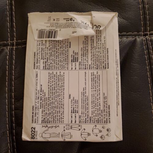 Vtg Simplicity #8022 Scarecrow Dolls & Clothes Sewing Craft Pattern ...