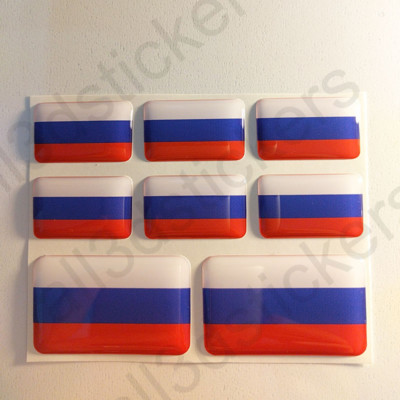 Sticker Russia Resin Domed Stickers Russia Flag 3D Vinyl Adhesive Decal ...