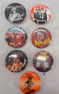 Punk Rock Metal Band Buttons Pins 70s 80s Music 1 Inch Badge Lot Dead ...