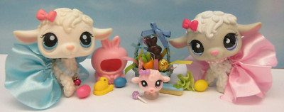 LITTLEST PET SHOP #396 879 WHITE GRAY SHEEP & TEENSIE LAMB EASTER ...
