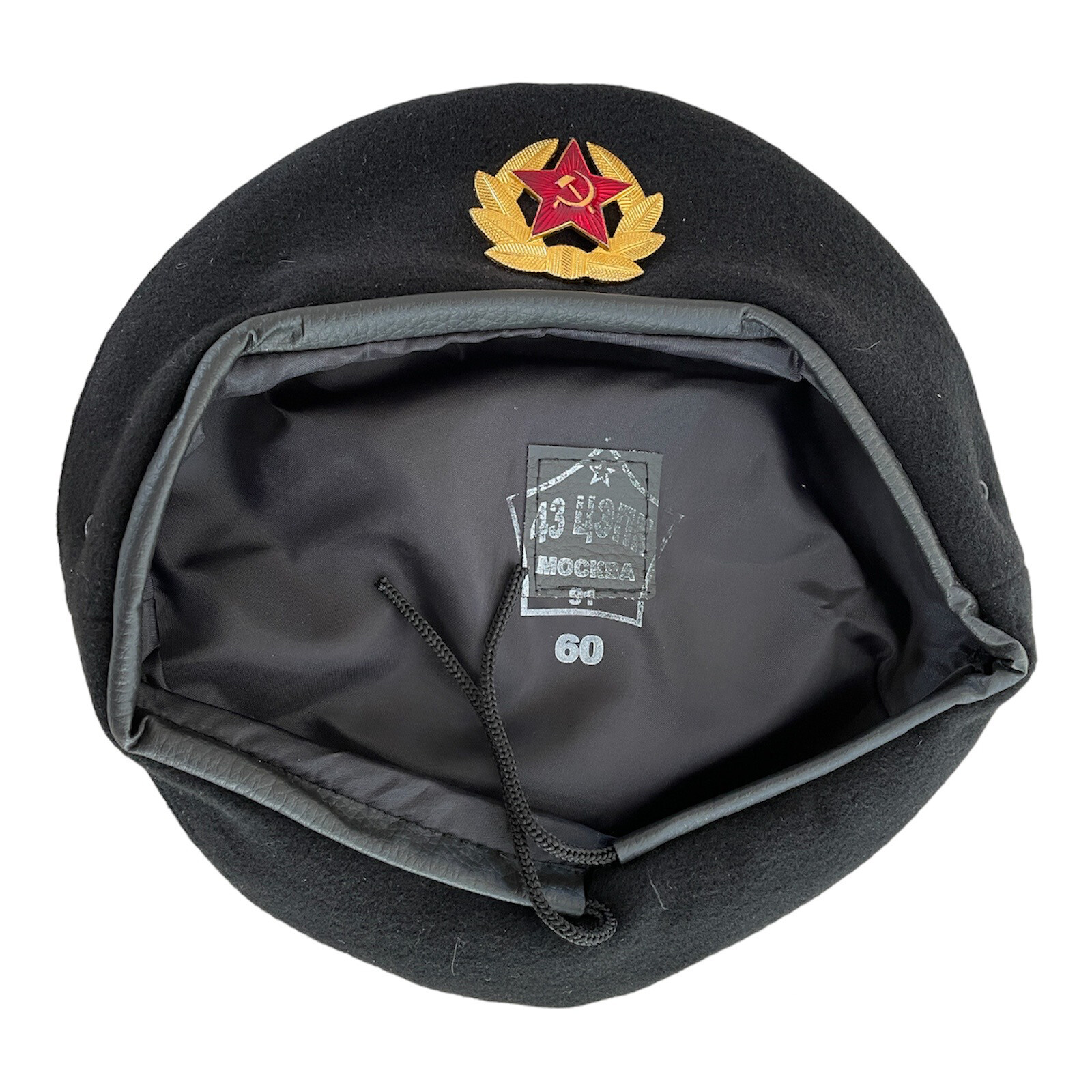 USSR Soviet Russian Army Style Black Uniform Beret Hat Cap OMON MVD ...